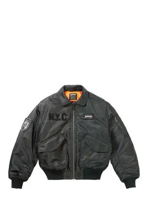 PALACE X Schott Cwu 90's Fit Bomber Jacket - Black