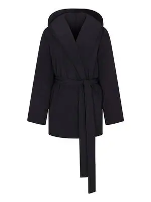 NIKESKIMS Woven Nylon Wrap Coat Black