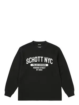 PALACE X Schott Waffle Long-sleeve - Black