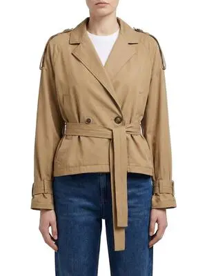 Pinko Pinko Short Double-Breasted Trench Coat Beige