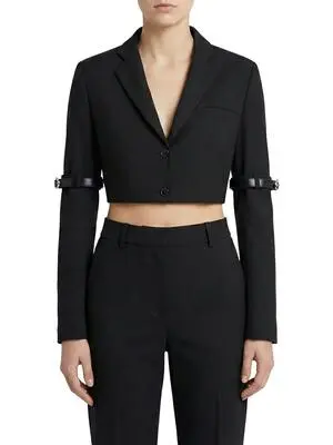 Coperni Cropped Blazer With Buckle Detail - Black