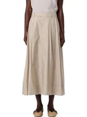 Brunello Cucinelli Pleated Midi Skirt - Beige