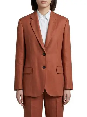 Brunello Cucinelli Linen Single-breasted Blazer - Orange