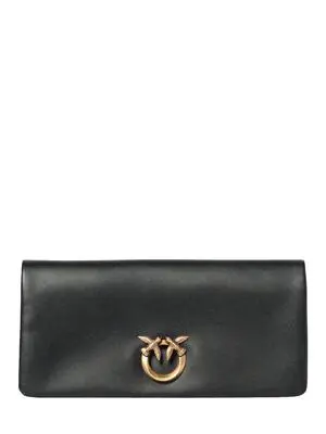 Pinko Pinko Click Soft Horizontal Classic Leather Clutch Black
