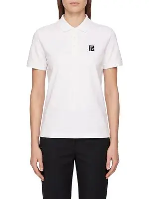 Balmain Balmain Logo Polo Shirt White