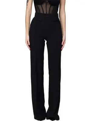 Elisabetta Franchi Elisabetta Franchi High-Waisted Crêpe Trousers Black