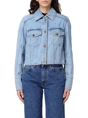 Balmain Cropped Denim Jacket - Blue