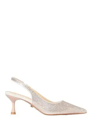 TWENTY FOURHAITCH Pointed Toe Slingback Pumps - Champagne