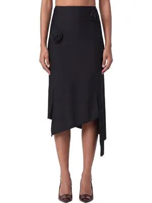 Coperni Coperni Asymmetric Stretch Jersey Midi Skirt Black