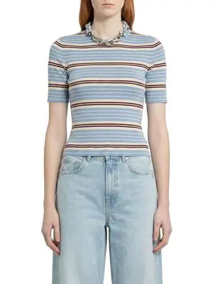 Rabanne Striped Knit Top - Blue