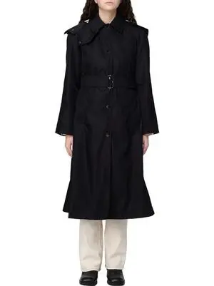Burberry Double Breasted Cotton Trench Coat - Black