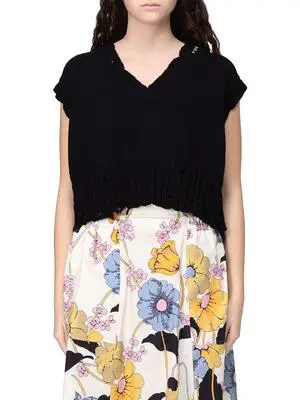 Marni Cotton Distressed Effect Vest - Black
