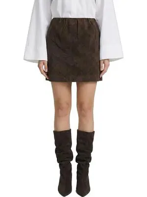 ROTATE BY BIRGER CHRISTENSEN Suede Mini Skirt - Brown