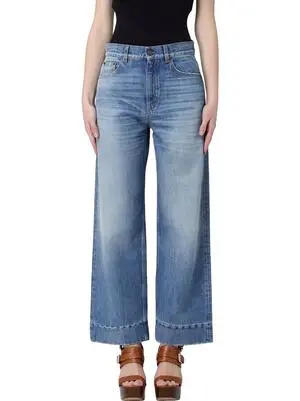 Chloé Cropped Wide-leg Cotton Denim Jeans - Blue