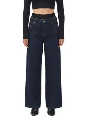 7 For All Mankind Wide-leg Cotton Denim Jeans - Blue