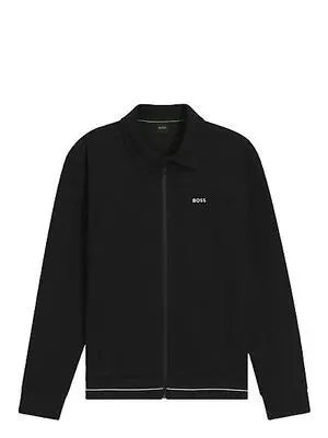 BOSS Logo-embroidered Cotton-blend Tracksuit Top - Black