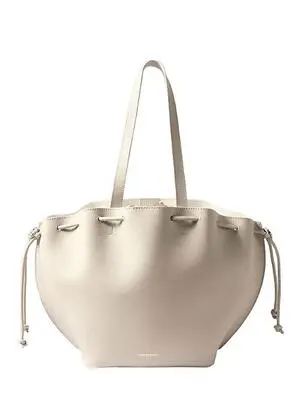 Claudie Pierlot Grained-texture Leather Tote Bag - Ecru