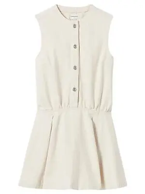 Claudie Pierlot Flared Light Denim Mini Dress - Off White Denim