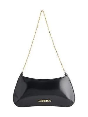 Jacquemus Le Petit Bisou Chaine Leather Bag - Black