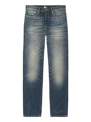 The Kooples Faded Straight-leg Jeans - Medium Blue