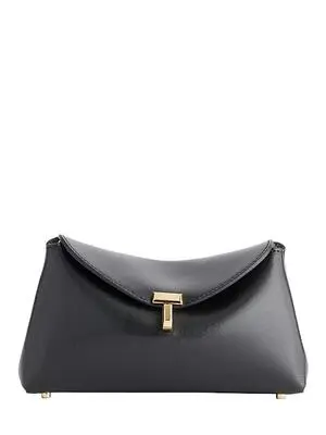 TOTEME T-lock Mini Leather Clutch - Black