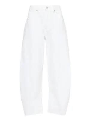 FRAME The Bubble Cropped-leg Denim Jeans - White New Fray