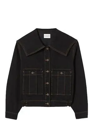 Claudie Pierlot Sailor-collar Denim Jacket - Black