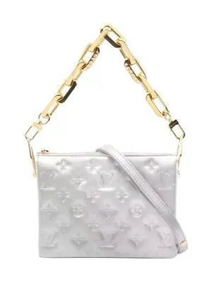 LOUIS VUITTON 2010s Bb Coussin Embossed Shoulder Bag - Silver