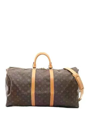 LOUIS VUITTON 2000s 55 Keepall Bandouliere Monogram Luggage - Brown