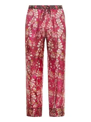 PIERRE-LOUIS MASCIA Floral-pattern Straight-leg Trousers - Pink