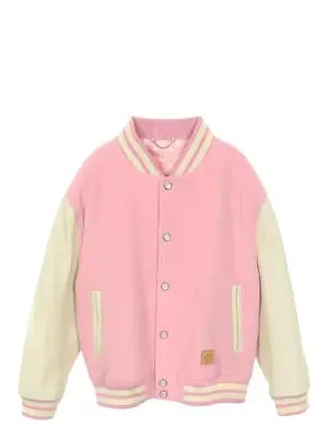 LOUIS VUITTON 2010s Leather-detail Varsity Jacket - Pink
