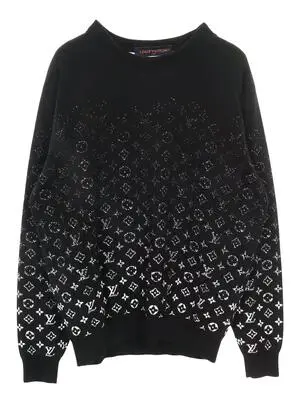 LOUIS VUITTON 2010's Monogram Gradient Knit Sweater - Black