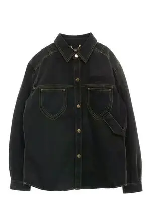 LOUIS VUITTON Logo-embroidered Shirt Jacket - Black