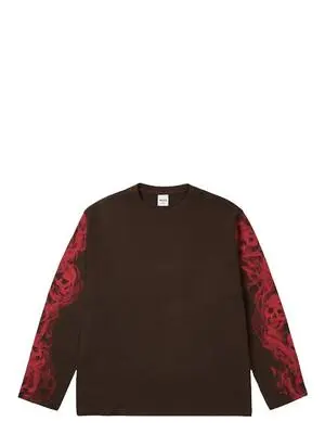 PALACE Smoked Waffle Long Sleeve Tee Shirt - Fox