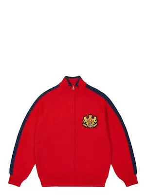 PALACE Established Zip Funnel Knit Sweater - Red