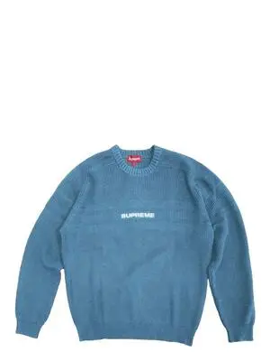 Supreme Chest Stripe Raglan Sweater - Dusty Blue