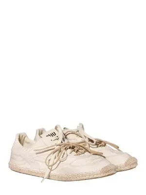 Miu Miu Gymnasium Canvas Sneakers - Ecru