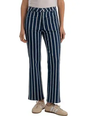 Kut From The Kloth Kelsey High-waist Kick Flare Jeans - Indigo/white