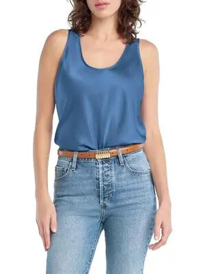 FAVORITE DAUGHTER Clean Cut Satin Tank - River Blue