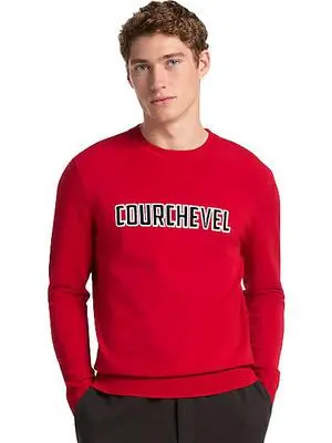 Michael Kors Courchevel Intarsia Crew Neck Sweater - Red