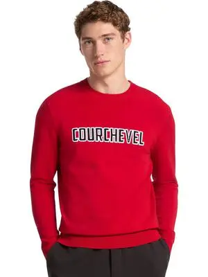 Michael Kors Courchevel Intarsia Crew Neck Sweater - Red