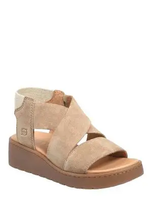 BØRN Kirby Wedge Sandal - Taupe Distressed