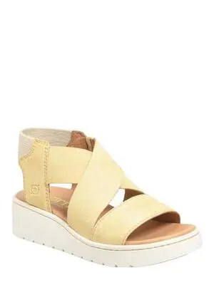 BØRN Kirby Wedge Sandal - Yellow Suede