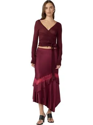 Diane Von Furstenberg Sylvie Midi Skirt - Cherry Wood