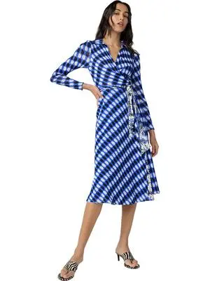 Diane Von Furstenberg Phoenix Reversible Dress - Jelly Dot Aquarius And Avalon White