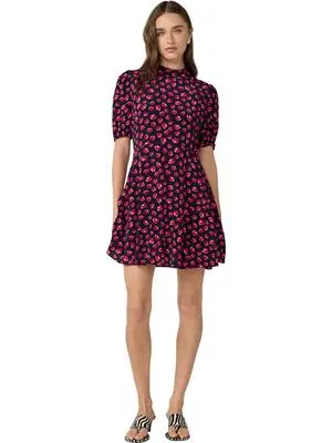 Diane Von Furstenberg Dolly Mini Dress - Hibiscus Dot Maritime