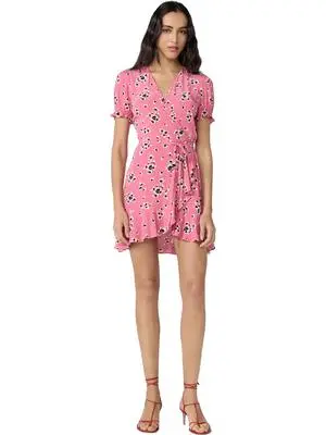 Diane Von Furstenberg Emilia Mini Dress - Tiny Island Orchid Bouquet Berry Kiss