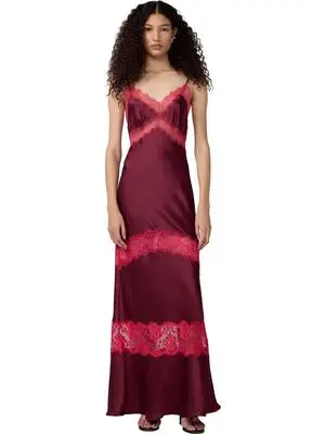 Diane Von Furstenberg Eden Lace Maxi Dress - Cherry Wood