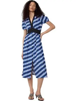 Diane Von Furstenberg Erica Midi Dress - Jelly Dot Aquarius