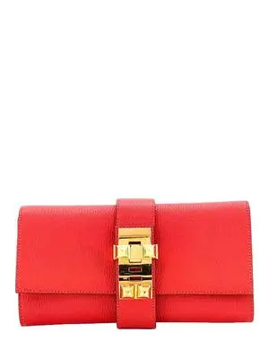 HERMES 23 Medor Clutch Chevre Mysore - Red